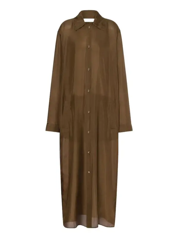Philosophy Di Lorenzo Serafini Washed Habotai Silk Duster - Green