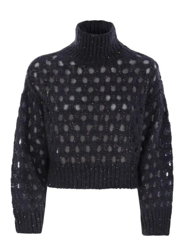 Brunello Cucinelli High-neck Knitted Sweater - Black