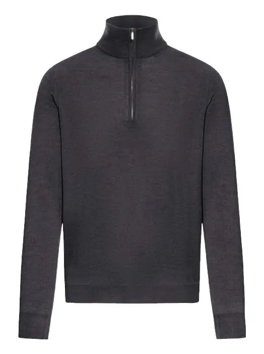 ZANONE Zip Roll-neck Sweater - Anthracite