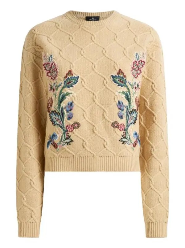 Etro Embroidered Crewneck Jumper - Light Brown