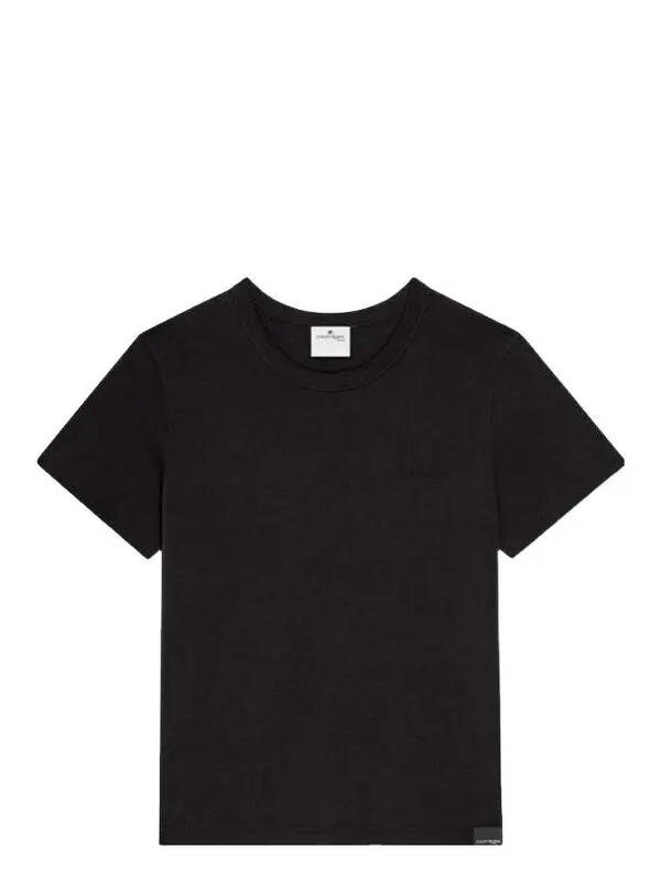 COURREGES Logo Patch Crewneck T-shirt - Black