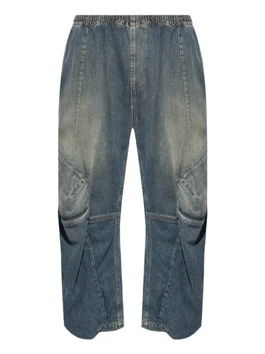 DIESEL® D-para-short-fsf Cropped Jeans - Gray