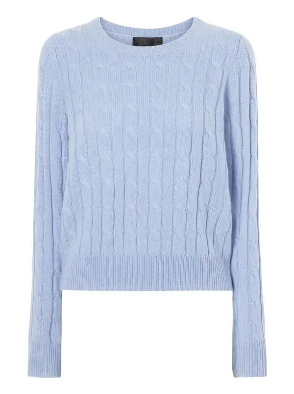 NILI LOTAN Silvie Cable-knit Cashmere Sweater - Light Blue
