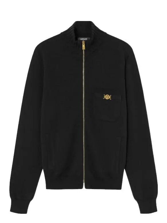 Versace Medusa Zipped Cardigan - Black