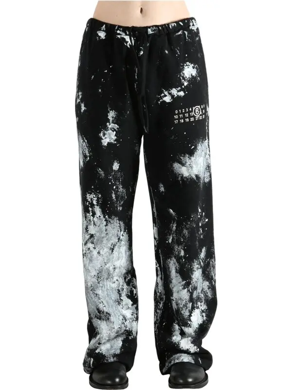 MAISON MARGIELA Logo Printed Drawstring Pants - Black