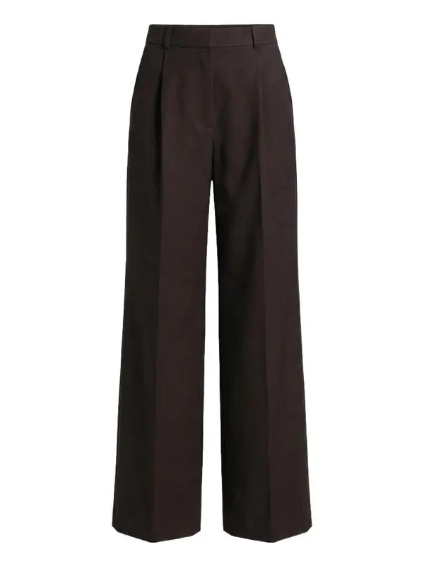 ANINE BING High Waisted Tailored Wide Leg Trousers - Black