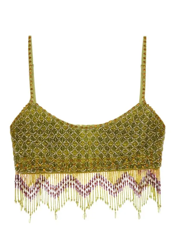 BODE Beaded Hem Top - Green