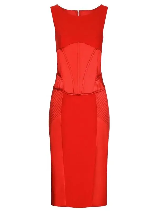 Dolce & Gabbana Satin Cady Calf-length Dress - Red