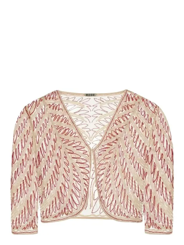BODE Mesh-trimmed Cardigan - Nude