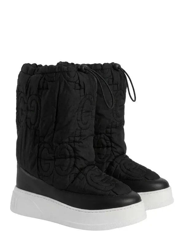 Gucci Gg Embellished Boots - Black