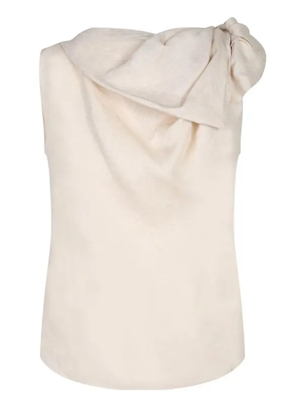 Fabiana Filippi Sleeveless Draped Top - White