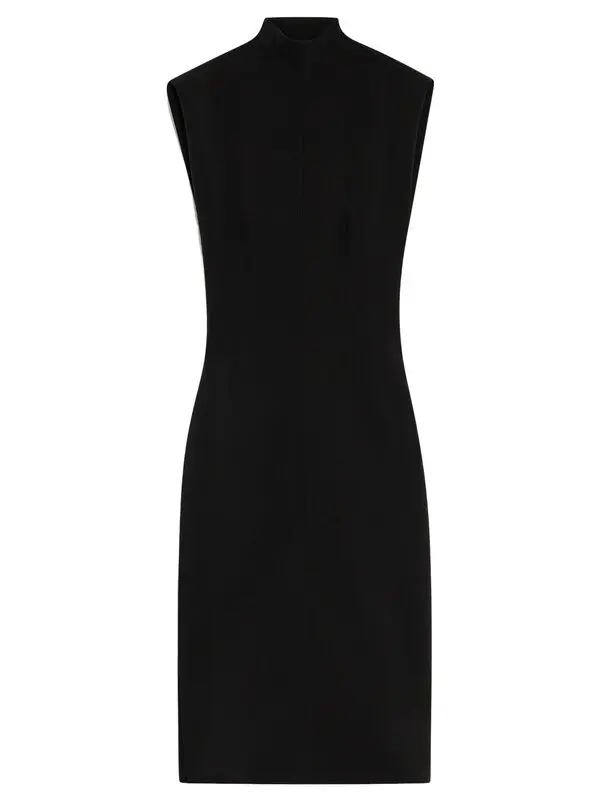 Sportmax Sleeveless Standing Collar Dress With Corset And Slit - Black