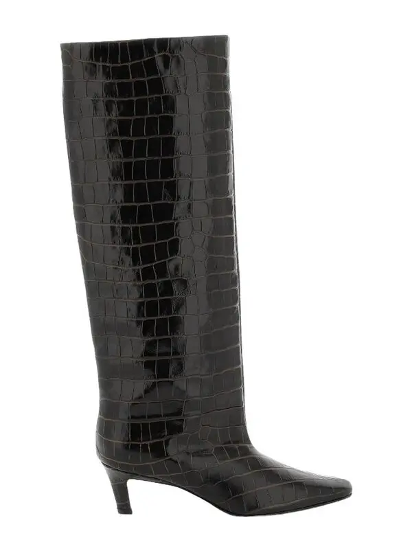 TOTEME Embossed Knee-high Boots - Black