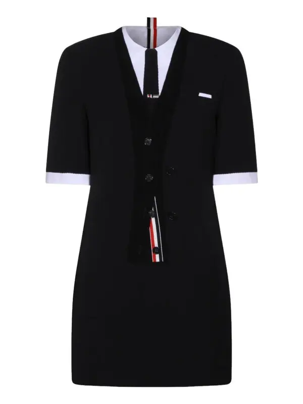 Thom Browne Striped Mini Dress - Black