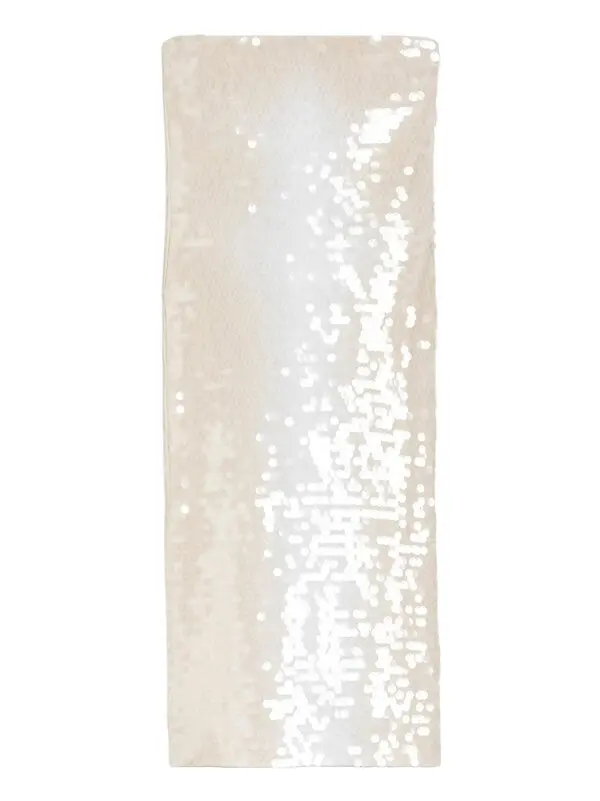 Sportmax Stemma Sequin Embellished Strapless Dress - White