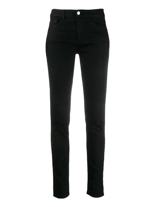 Emporio Armani Logo Patch Low-rise Skinny Jeans - Black
