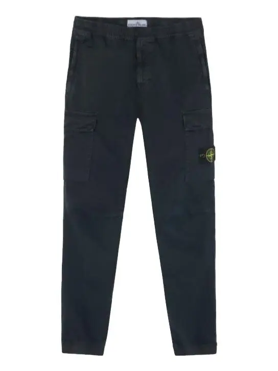Stone Island Elasticated-cuff Cargo Trousers - Blue