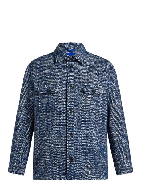 Etro Herringbone Shirt Jacket - Navy Blue