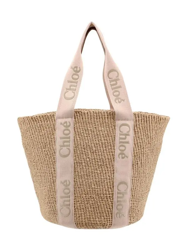 Chloé Woody Large Basket Bag - Nude