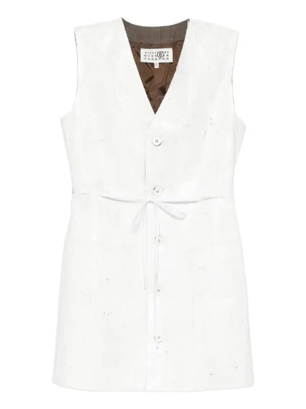 MAISON MARGIELA V-neck Gilet With Knot Detailing - White