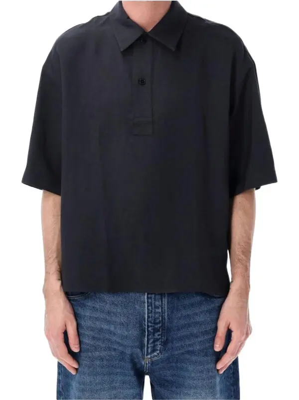 Studio Nicholson Lemmer Boxy Short-sleeve Shirt - Black