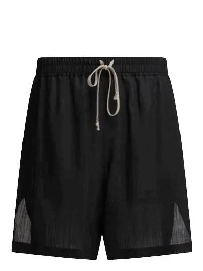 Rick Owens Drawstring Wide-leg Shorts - Black