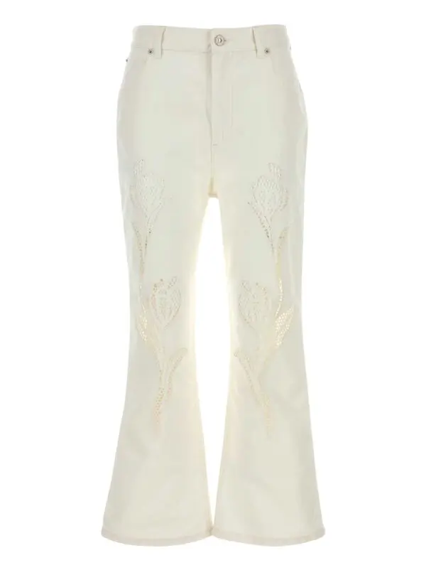 Marni Embroidered Flared Jeans - White