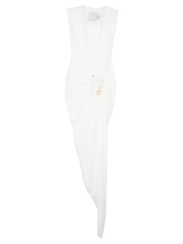 Christopher Esber Ripple Ruched Cut-out Dress - White