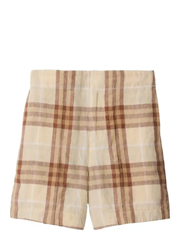 Burberry Check Linen Shorts - Wren