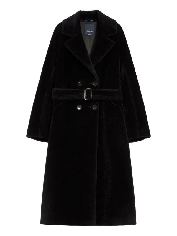 Max Mara Double-breasted Belted Coat - Black