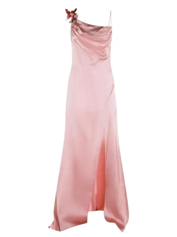 Blumarine Draped Butterfly-detail Gown - Pink