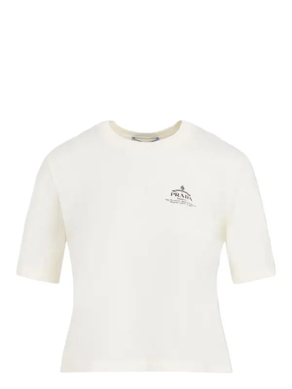 Prada Logo-embellished Crewneck T-shirt - White