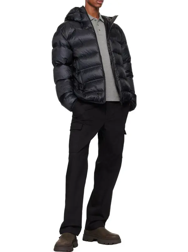 Moncler Logo-patch Hooded Padded Jacket - Dark Blue