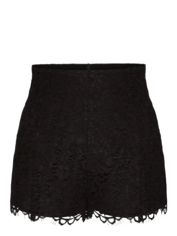 Red Valentino Lace Detail Shorts - Black