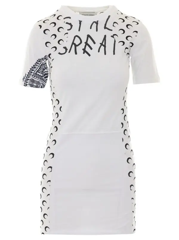 MARINE SERRE Printed Mini Dress - White