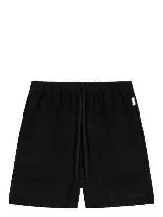 REPRESENT Waffle Shorts With Tonal Embroidered Logo - Black