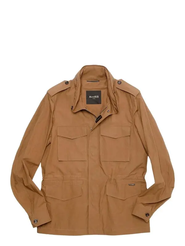 MOORER Denver-25" Jacket With Concealed Zip And Flap Pockets - Brown