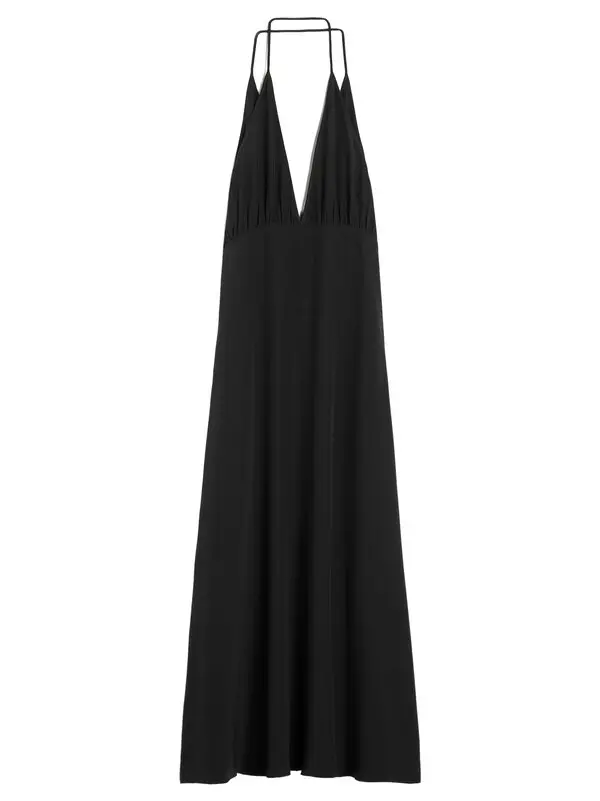 TOTEME Crossover V-neck Maxi Dress - Black