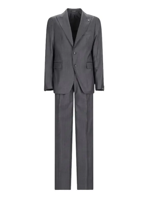 Tagliatore Stripe-pattern Suit - Black