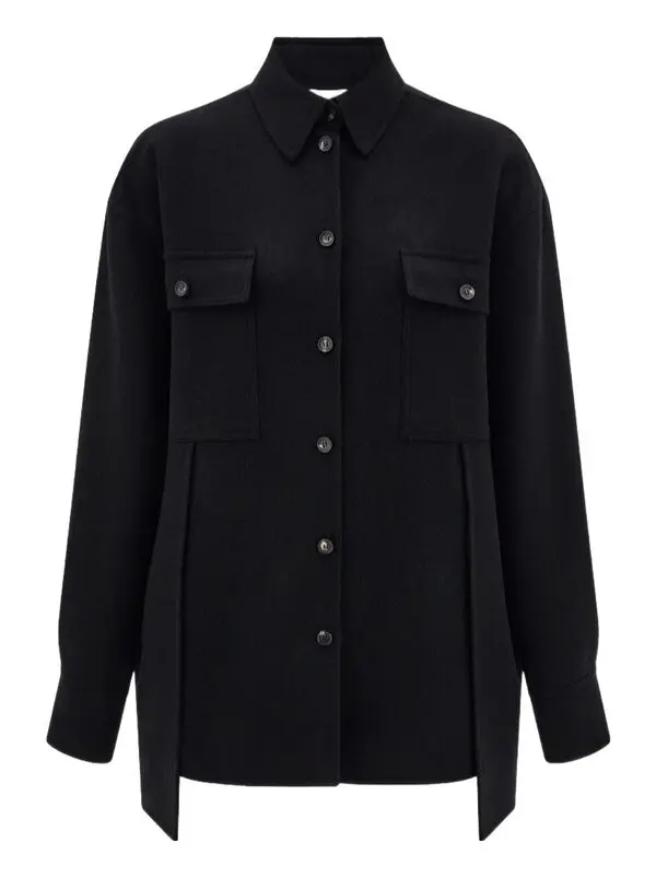FERRAGAMO Mixed Cashmere Overshirt - Black