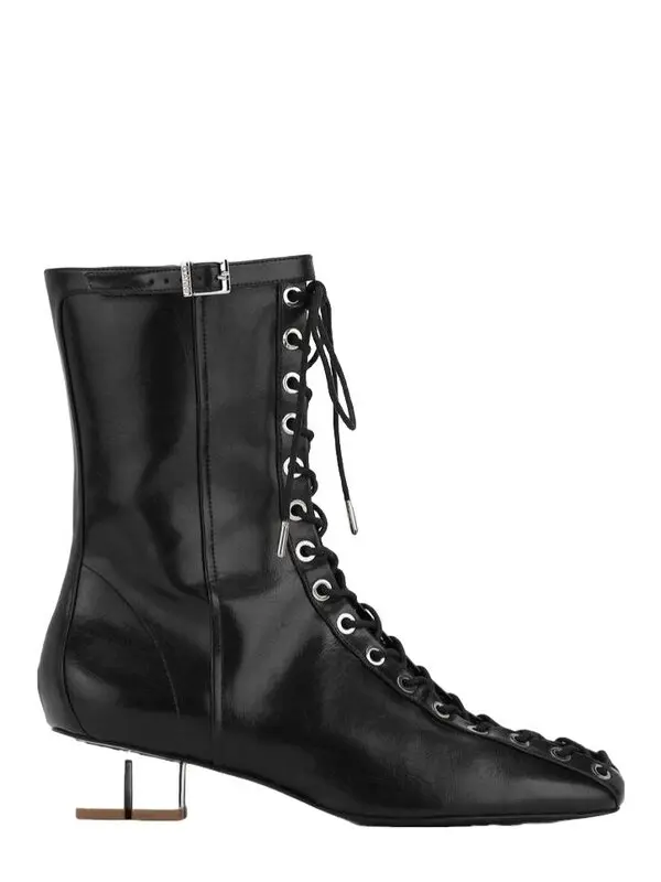 GANNI Lace-up Ankle Boots - Black