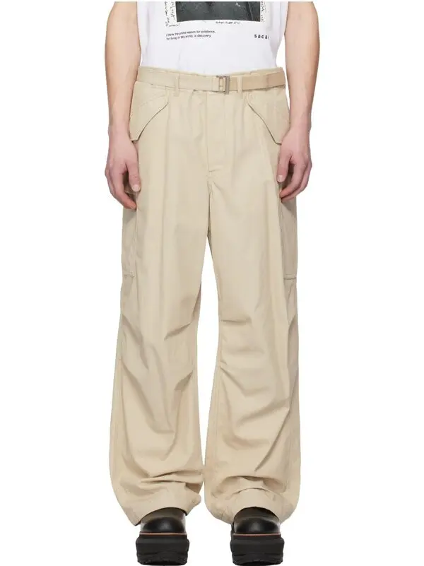 Sacai Belted Cargo Trousers - Nude