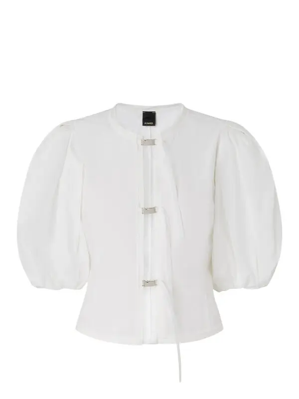 Pinko Metal Buckles Blouse - Radiant White