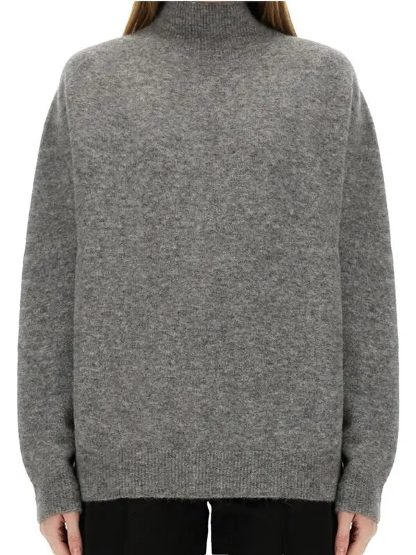 ALYSI High-neck Knitted Jumper - Gray