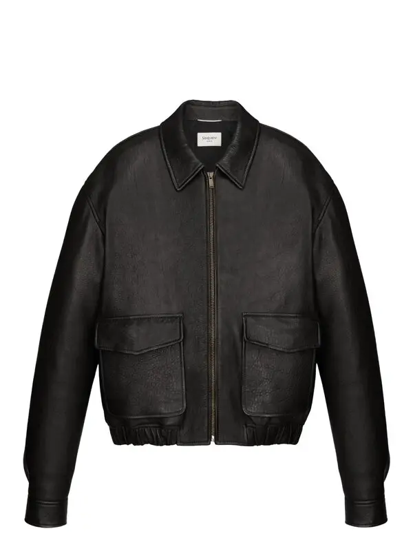 Saint Laurent Zip-up Short Jacket - Black