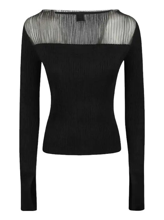 Pinko Colime Jumper With Crew Neck And Long Sleeves - Black