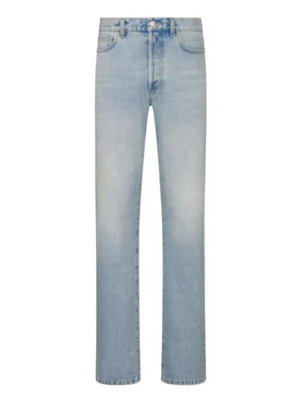 Dior Logo Patch Straight Leg Jeans - Blue
