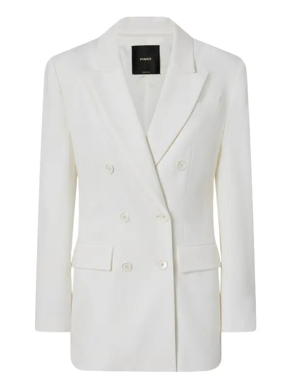 Pinko Double-breasted Blazer - White