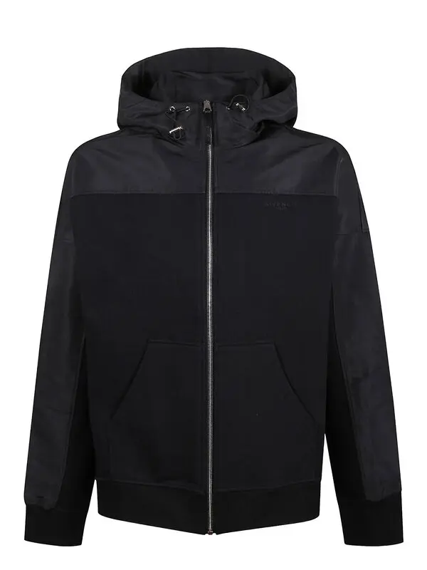 Givenchy Zip-up Hooded Windbreaker - Black