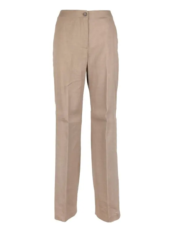 Seventy Elasticated-waist Pressed-crease Trousers - Nude